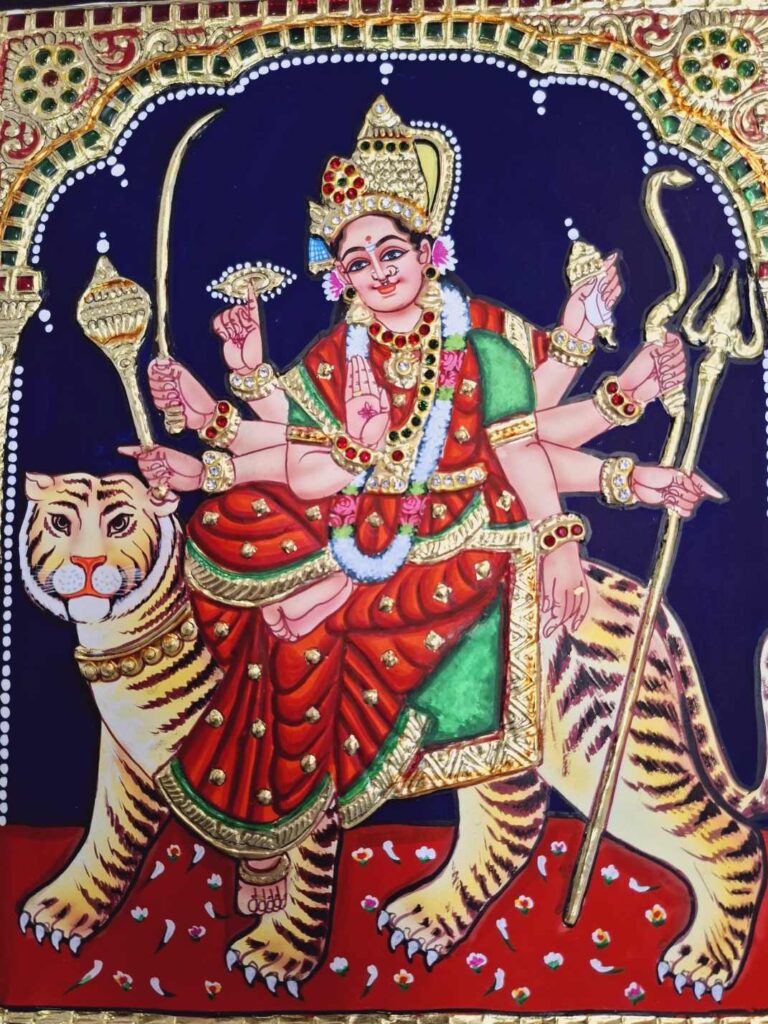 Buy Goddess Durga Devi Tanjore Painting Online | JLine Arts