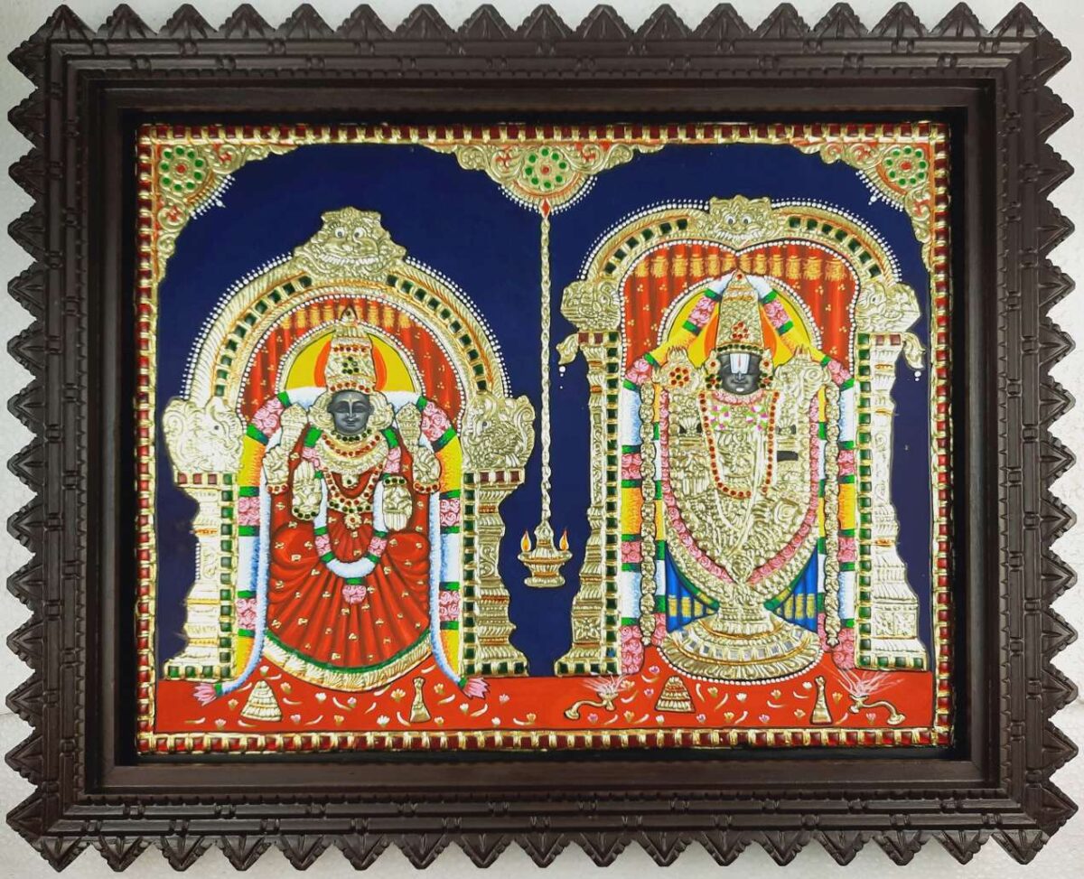 Amman Tanjore painting Angala parameswari | JLine Arts Online