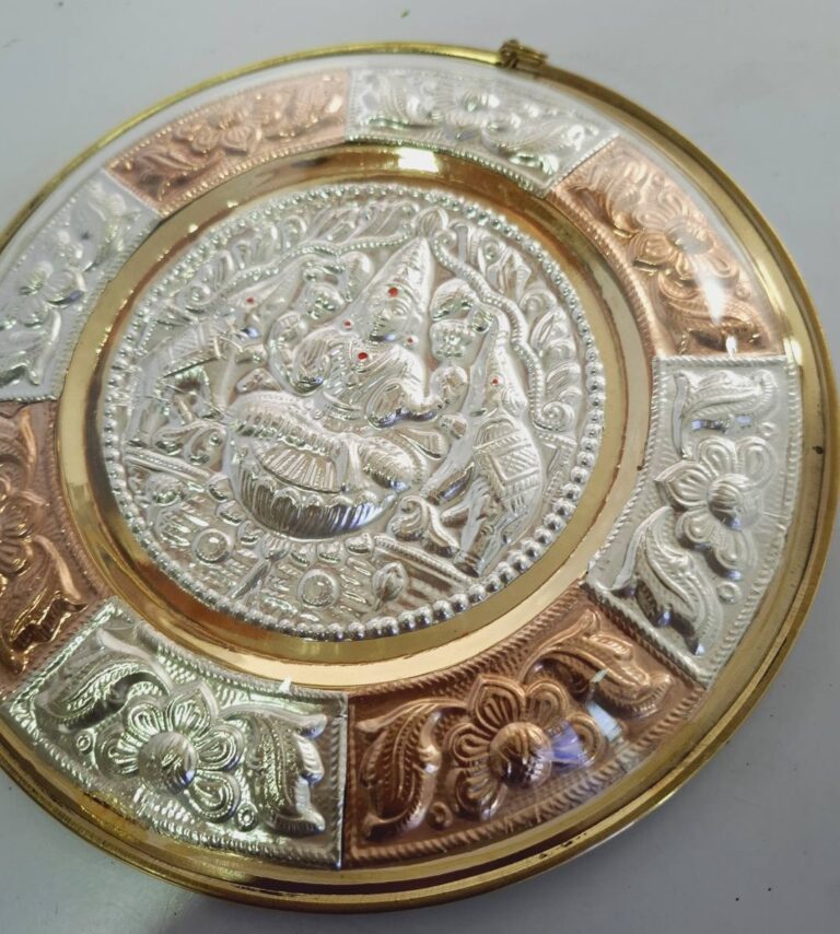 Gajalakshmi Thanjavur Art Plate | Buy Authentic Tanjore Plate | JLine Arts