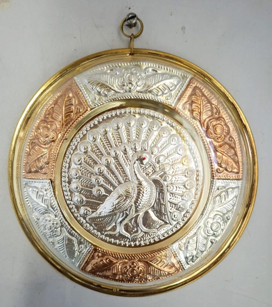 Peacock Thanjavur Art Plate | Buy Authentic Tanjore Plate | JLine Arts