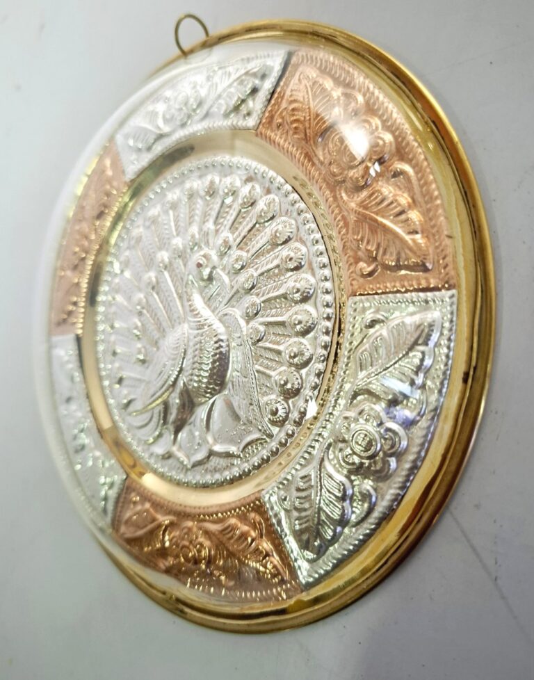 Peacock Thanjavur Art Plate | Buy Authentic Tanjore Plate | JLine Arts