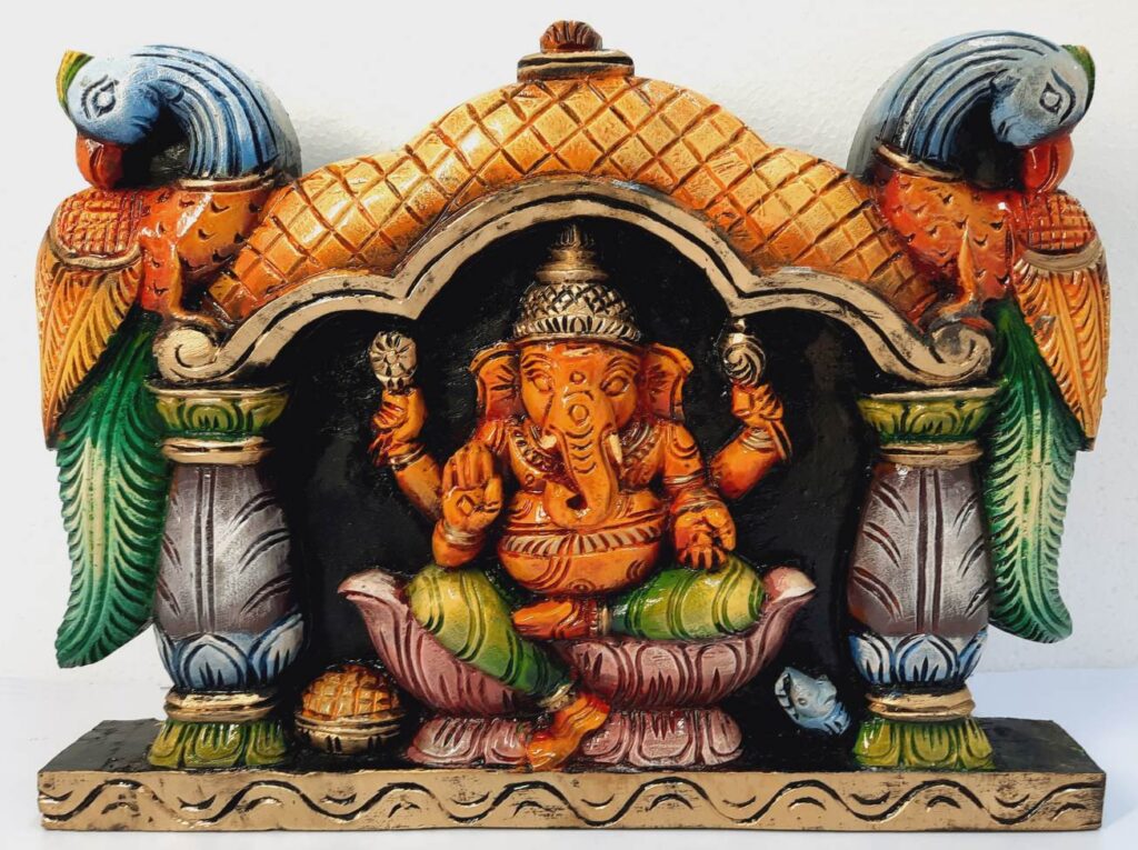 Wooden Wall Panel Ganesha | Buy Indian Wooden Sculpture | JLine Arts