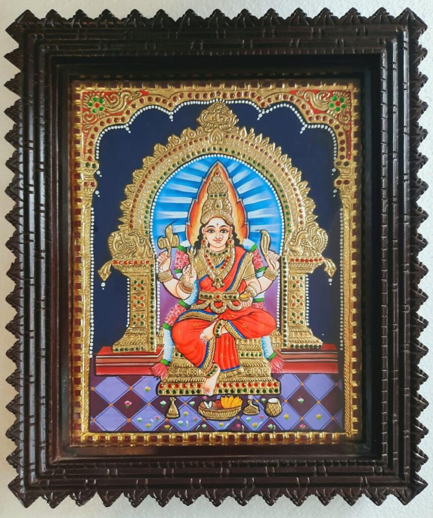 Amman Tanjore painting Angala parameswari | JLine Arts Online