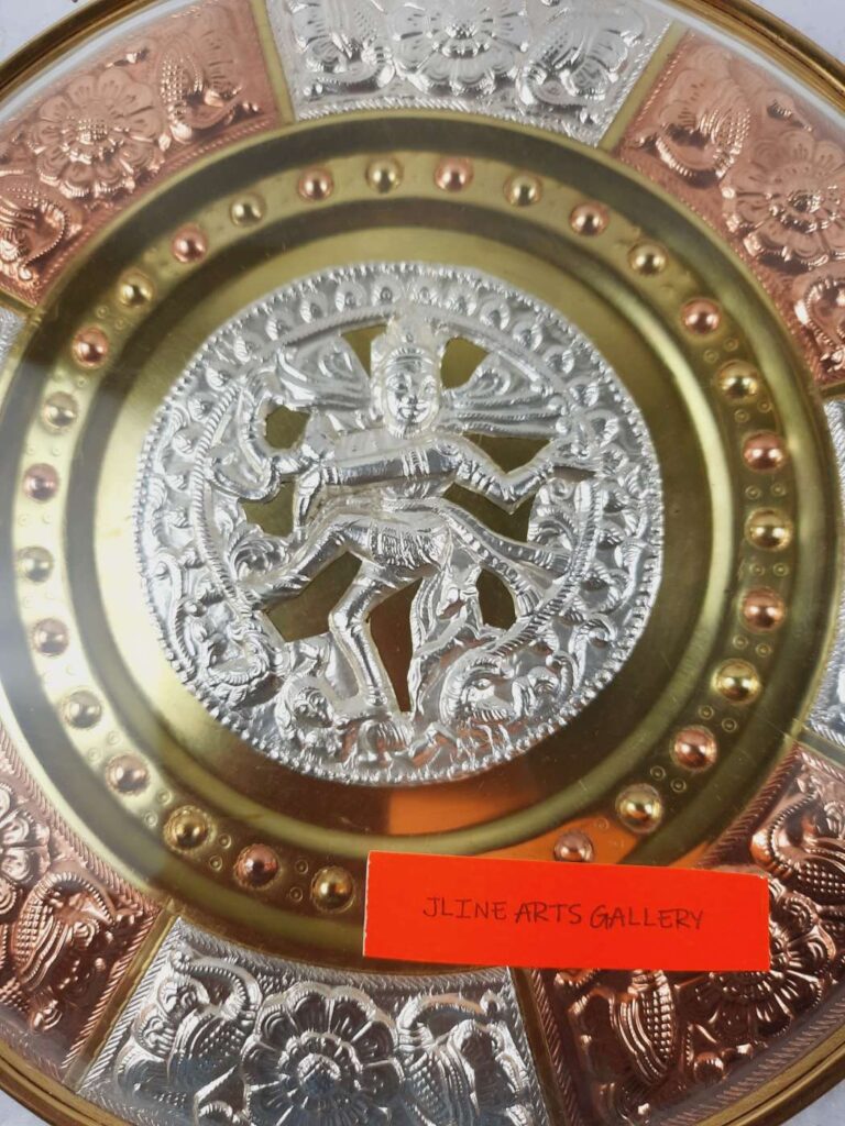 Peacock Thanjavur Art Plate | Buy Authentic Tanjore Plate | JLine Arts