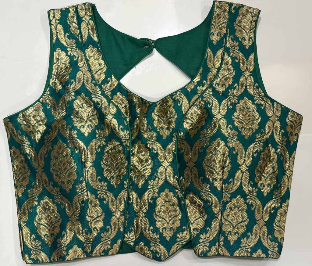 Ramar Green Color Designer Ready-made Blouse with Sleeves attached ...