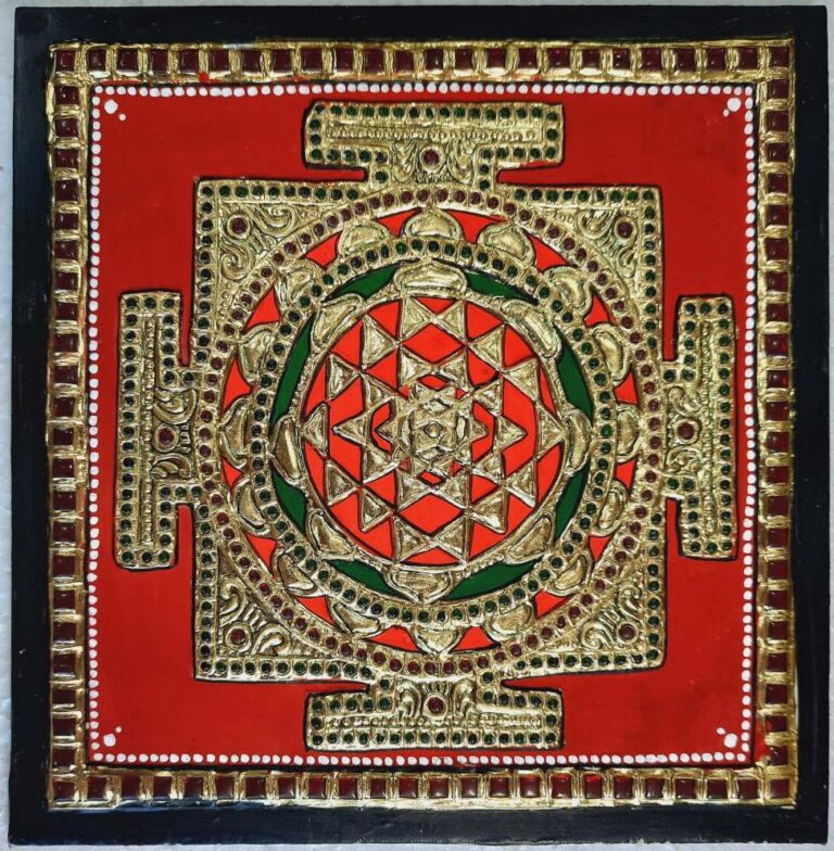 Buy 24 * 24 Wooden Sri Chakram Online | JLine Arts