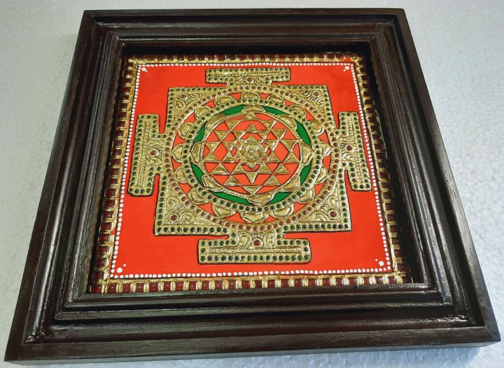 Buy 24 * 24 Wooden Sri Chakram Online | JLine Arts