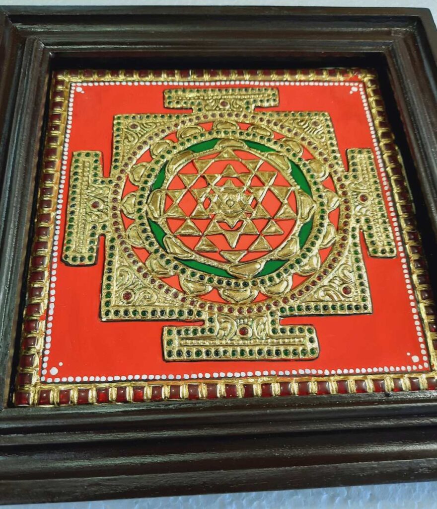 Buy 24 * 24 Wooden Sri Chakram Online | JLine Arts