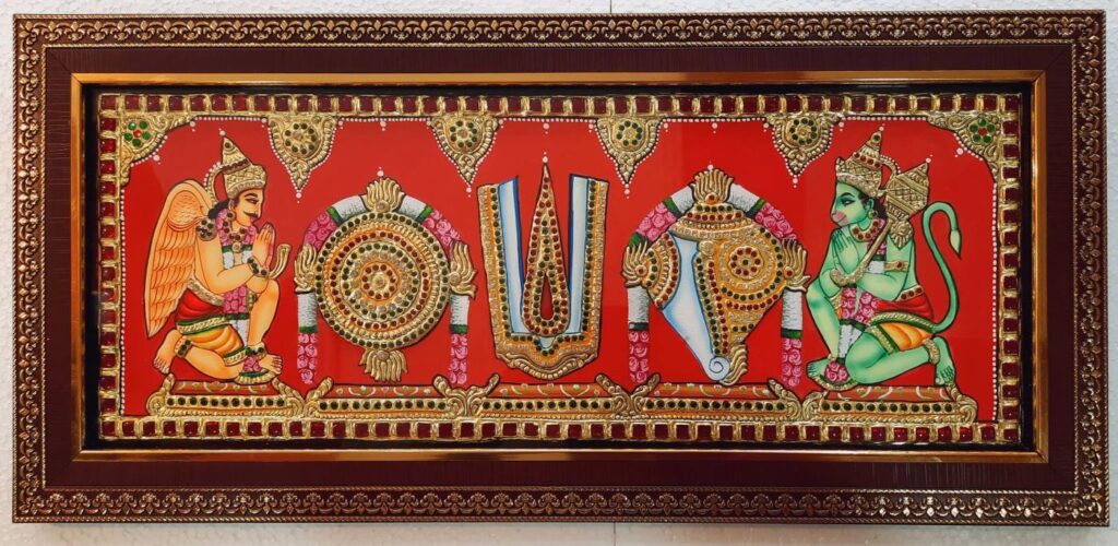 Shop Our Handmade Sanku Chakra Tanjore Painting Online - JLine Arts