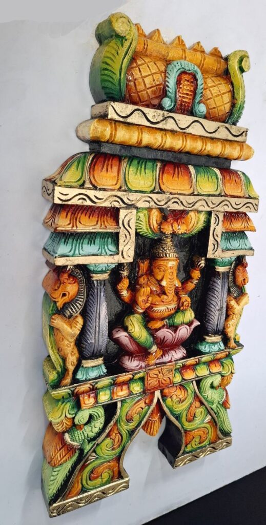 Wooden Ganesha Wall Panel | Buy Wooden Sculpture | JLine Arts