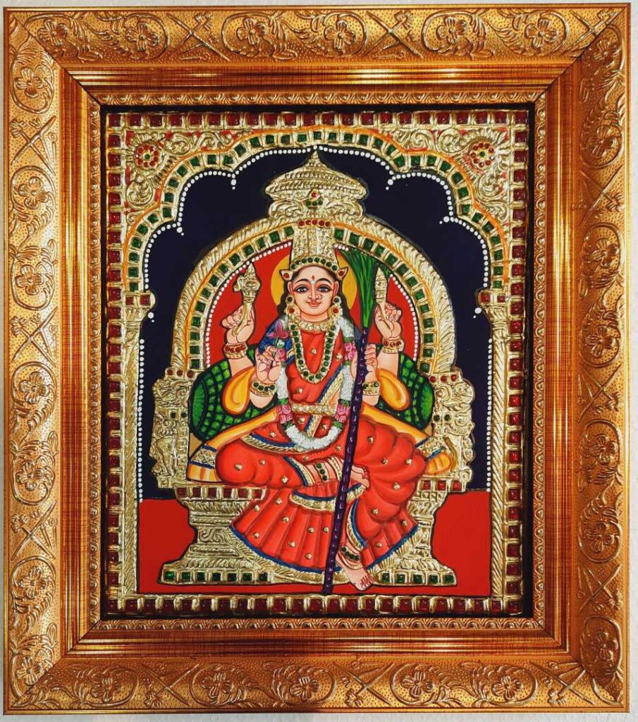 Amman Tanjore painting Angala parameswari | JLine Arts Online