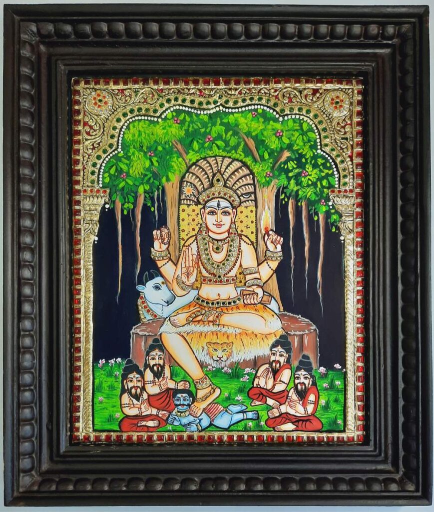 Buy Dakshinamurthy Tanjore Painting Online | Ready to Ship - JLine Arts