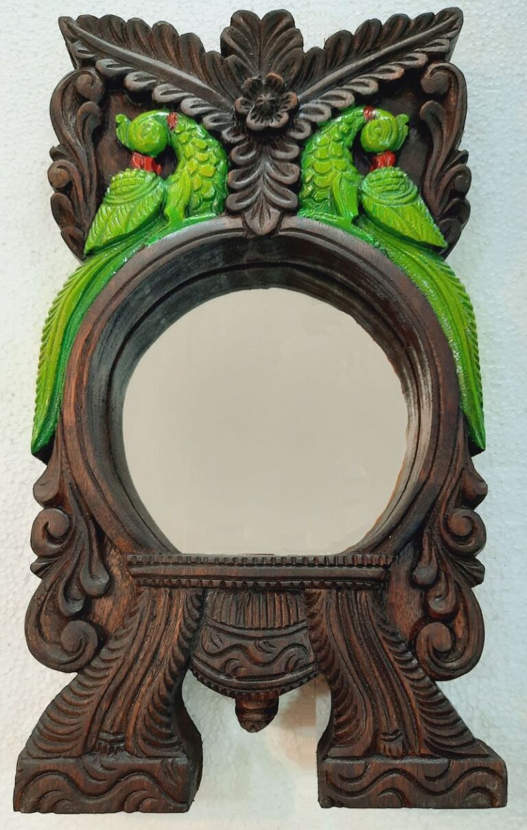 Parrot Wall Mirror | Buy Wooden Sculpture | JLine Arts