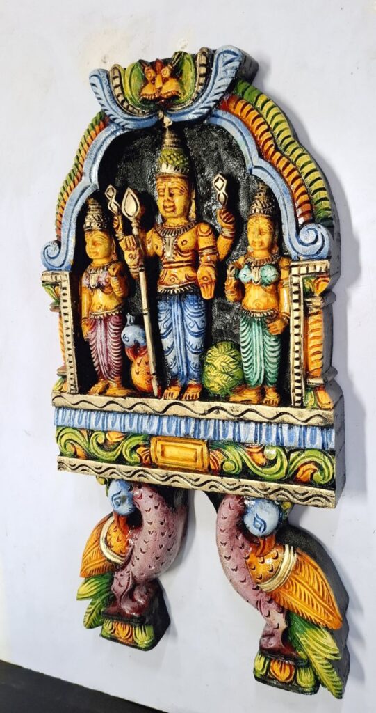 Wooden Murugan Wall Panel | Buy Wooden Sculpture | JLine Arts