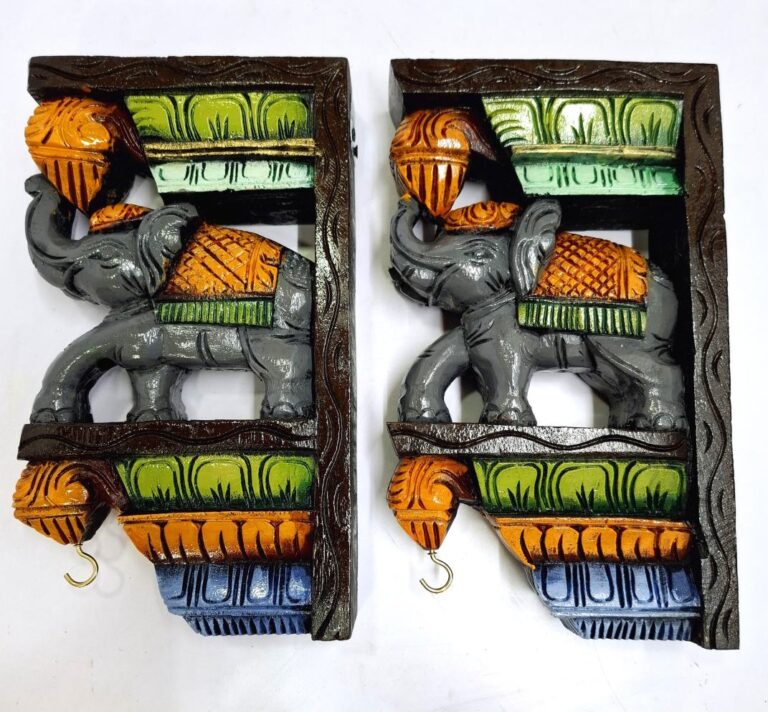 Elephant Wall Bracket Pair | Buy Wooden Sculpture | JLine Arts