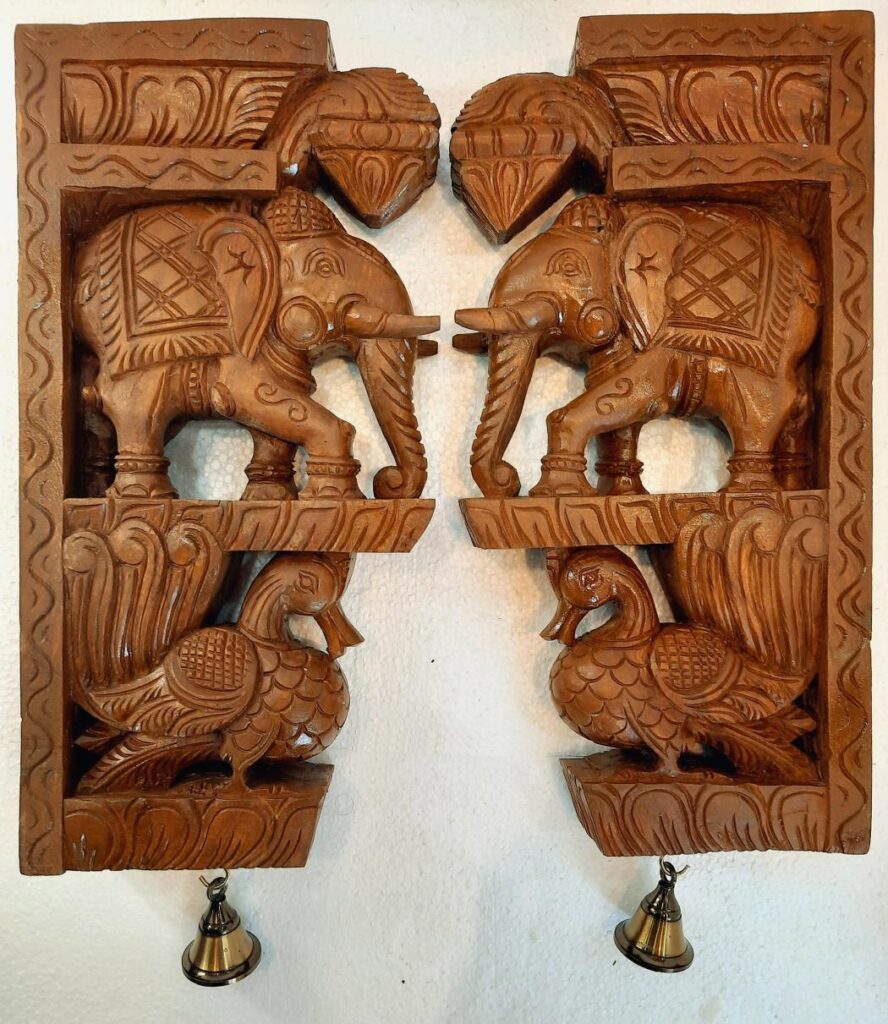 Elephant Wall Bracket Pair | Buy Wooden Sculpture | JLine Arts