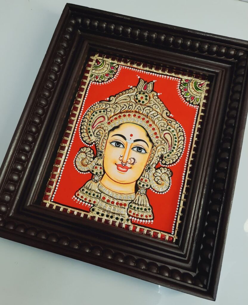Buy Durga Devi Tanjore Painting Online With Teakwood Frame - JLine