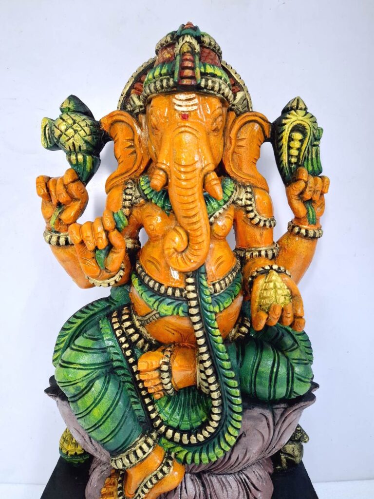 Wooden Ganesha Statue | Indian Wooden Sculpture | JLine Arts