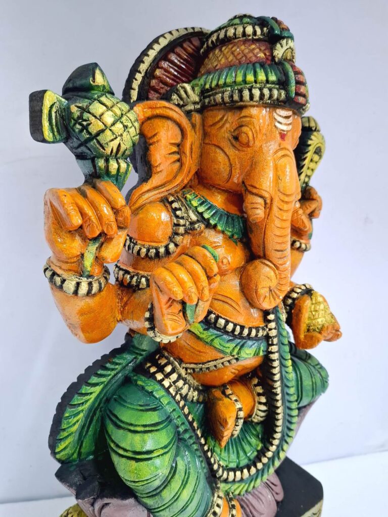 Wooden Ganesha Statue | Indian Wooden Sculpture | JLine Arts
