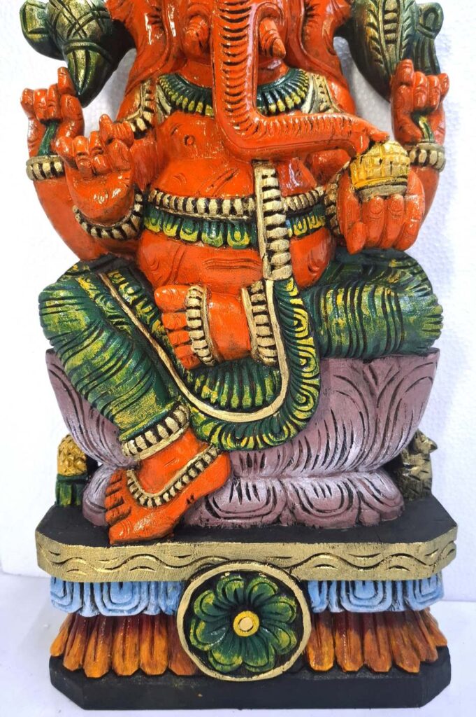 Wooden Ganesha Statue | Indian Wooden Sculpture | JLine Arts