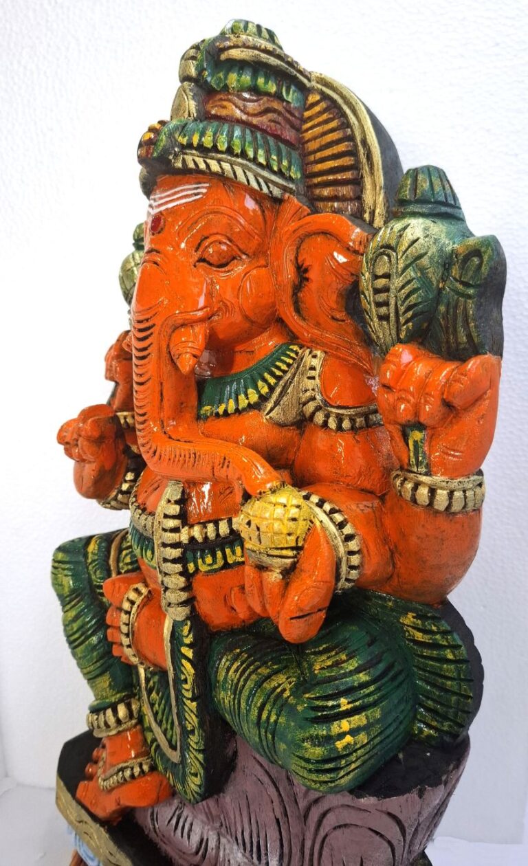 Wooden Ganesha Statue | Indian Wooden Sculpture | JLine Arts