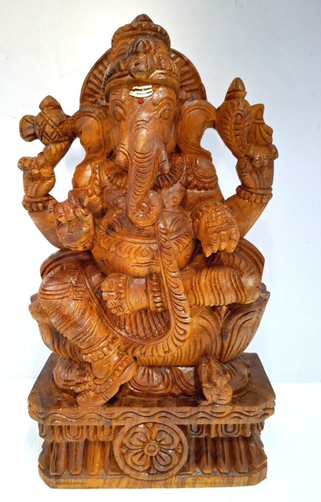Wooden Ganesha Statue | Buy Indian Wooden Sculpture | JLine Arts