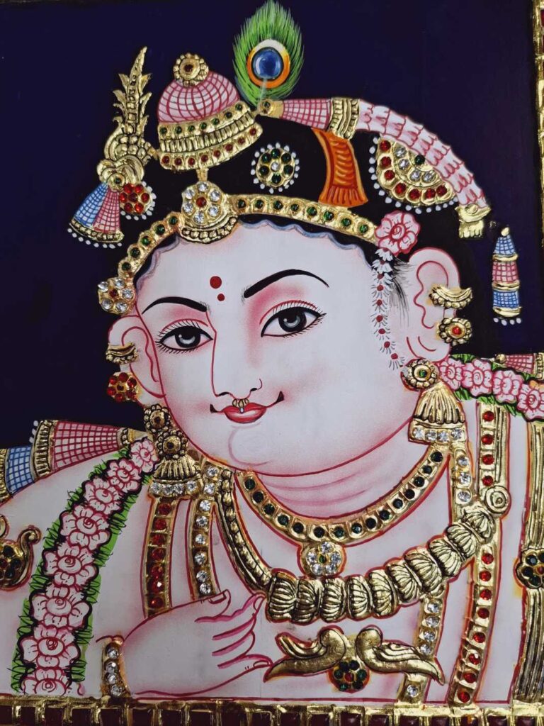 Buy Krishna Tanjore Painting Online | 12x10 Inches | 100% Original