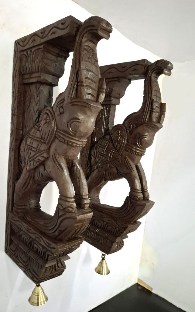 Elephant Wall Bracket Pair | Buy Wooden Sculpture | JLine Arts