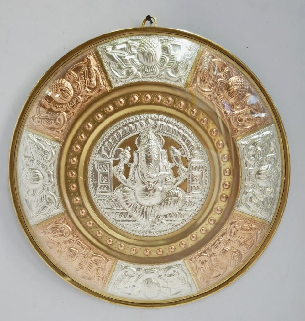 Ganesha Thanjavur Art Plate | Buy Authentic Tanjore Plate | JLine Arts