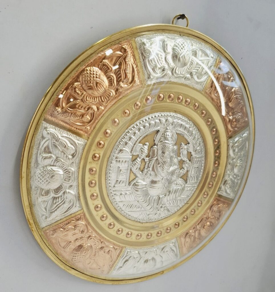 Ganesha Thanjavur Art Plate | Buy Authentic Tanjore Plate | JLine Arts