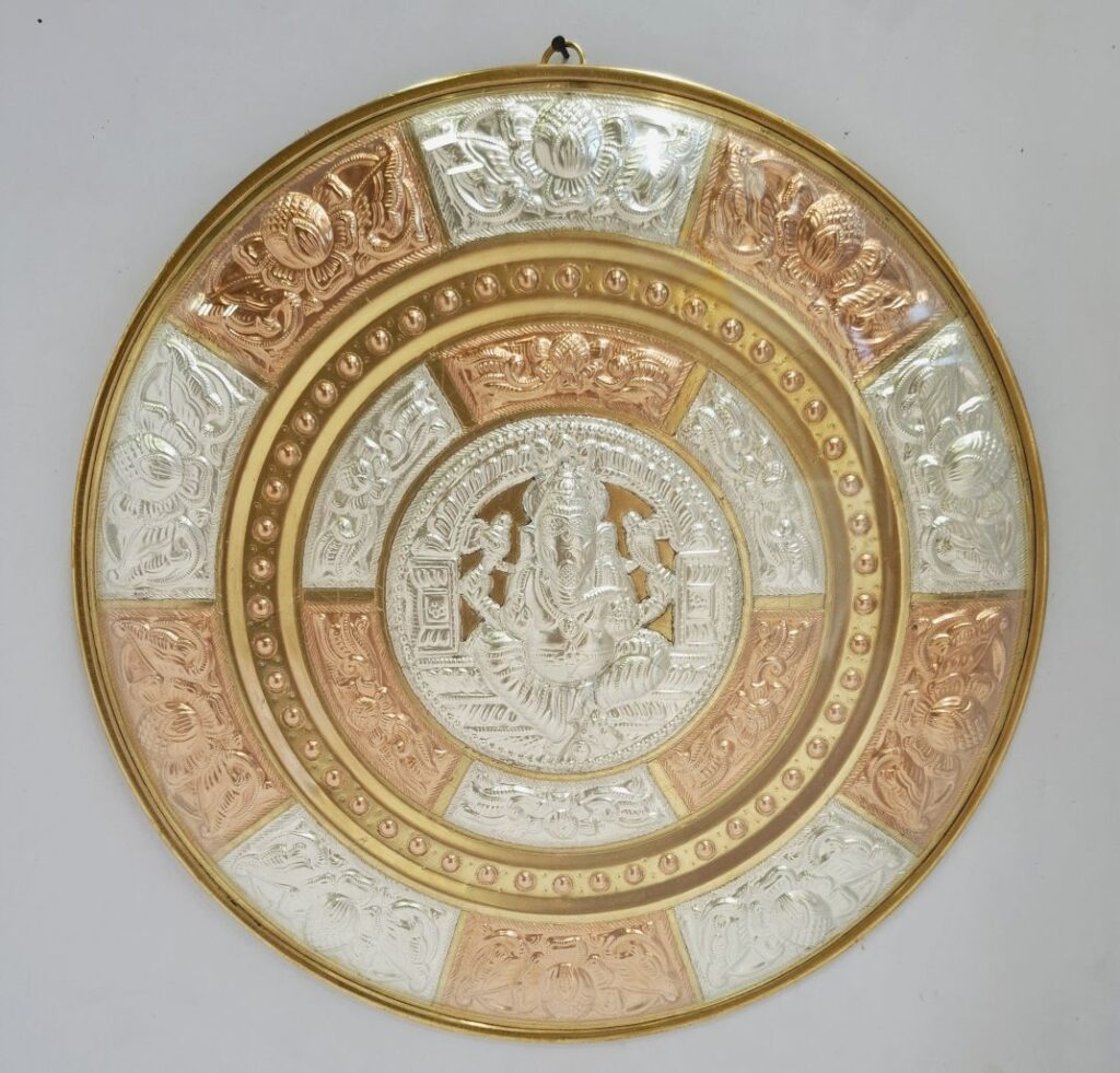 Ganesha Thanjavur Art Plate | Buy Authentic Tanjore Plate | JLine Arts