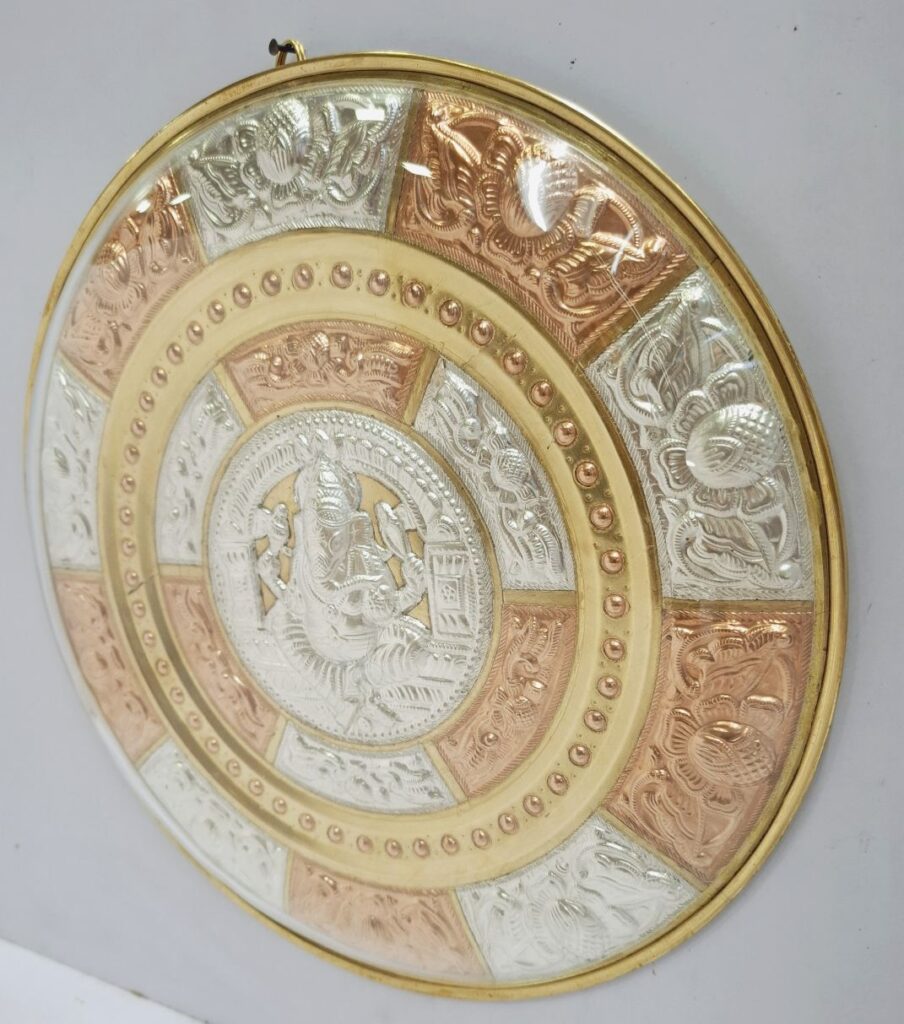 Ganesha Thanjavur Art Plate | Buy Authentic Tanjore Plate | JLine Arts