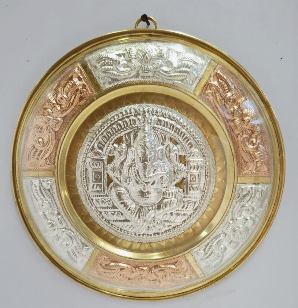 Ganesha Thanjavur Art Plate | Buy Authentic Tanjore Plate | JLine Arts