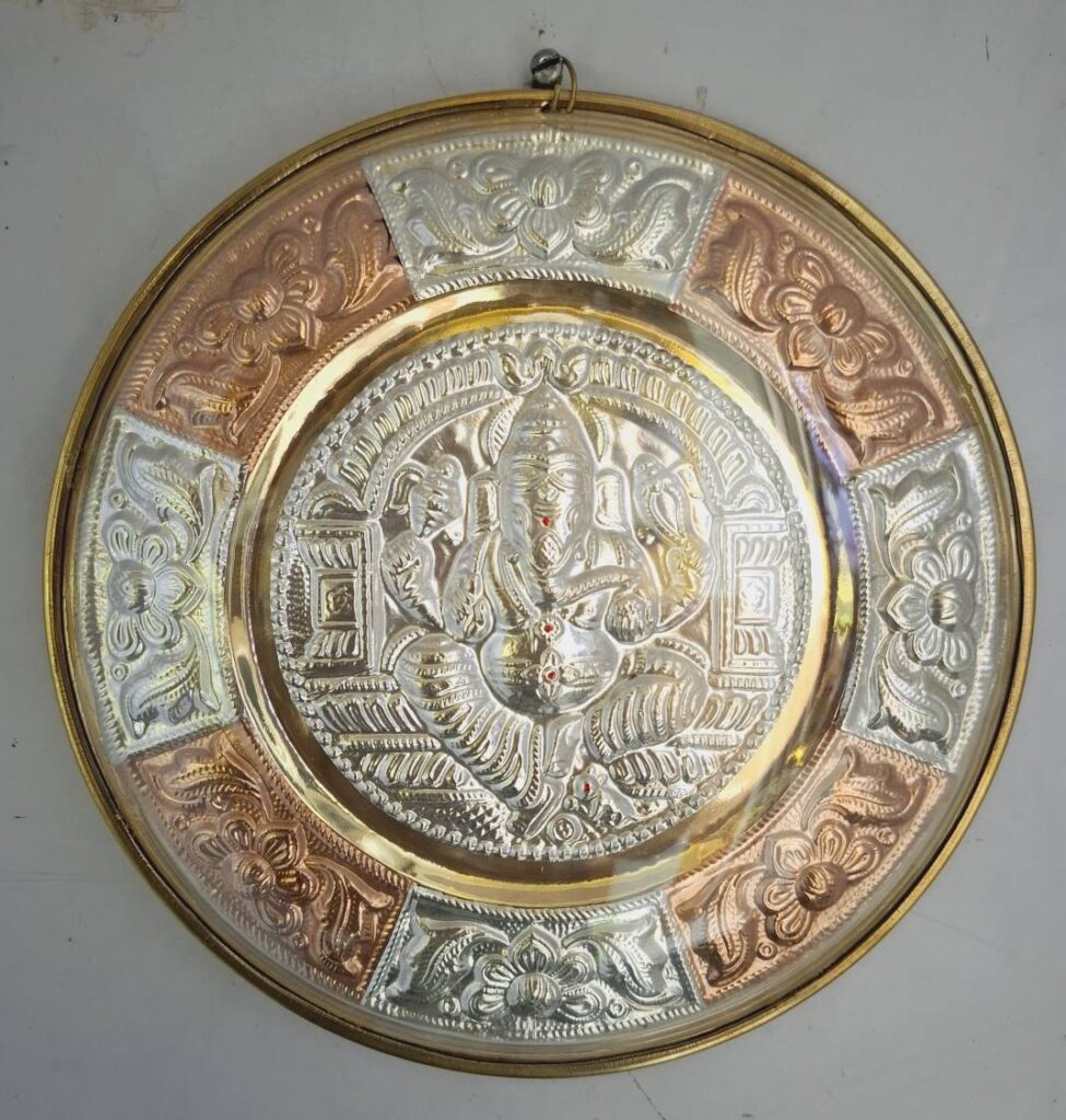 Ganesha Thanjavur Art Plate | Buy Authentic Tanjore Plate | JLine Arts