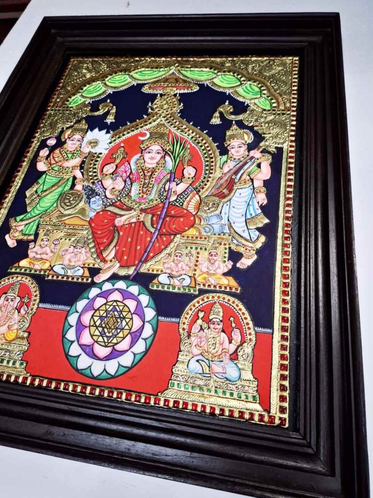 Lalitha Devi Tanjore Painting – 22K Gold Foil | 27x21 Teakwood Frame ...