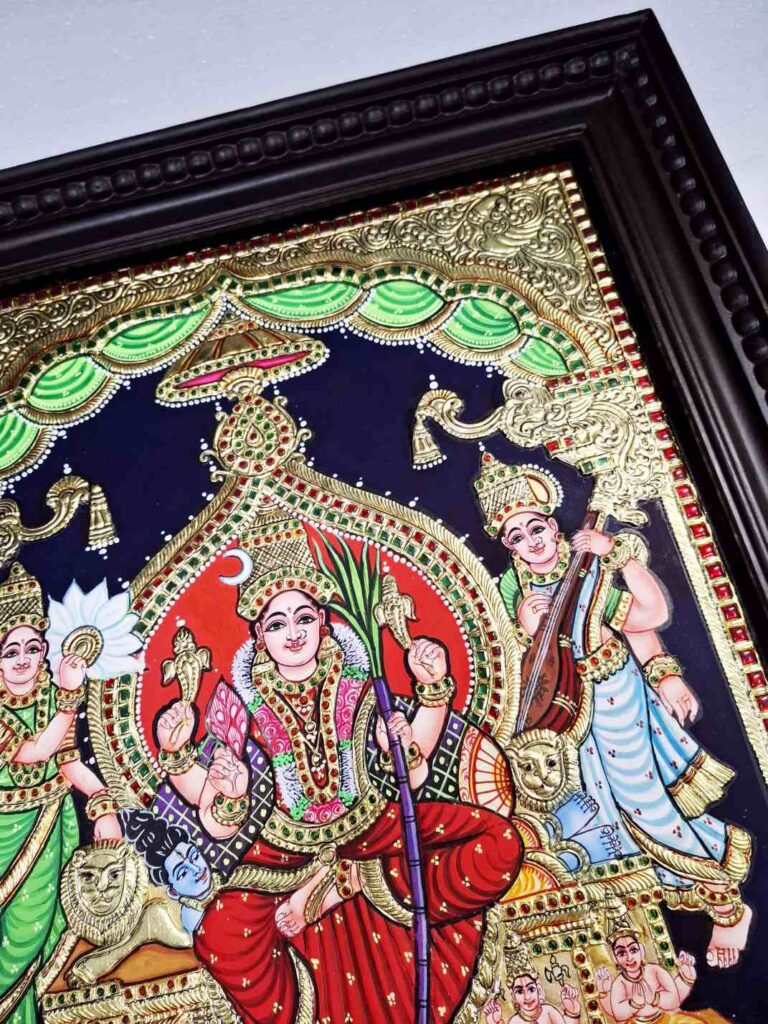 Lalitha Devi Tanjore Painting – 22K Gold Foil | 27x21 Teakwood Frame ...