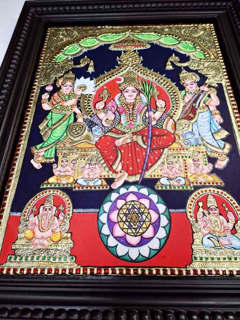 Lalitha Devi Tanjore Painting – 22K Gold Foil | 27x21 Teakwood Frame ...