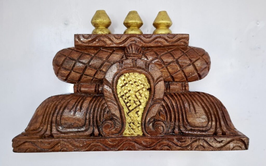 12 Inch Wooden Temple Gopuram Wall Panel | Hand-Carved Mandir Dome ...