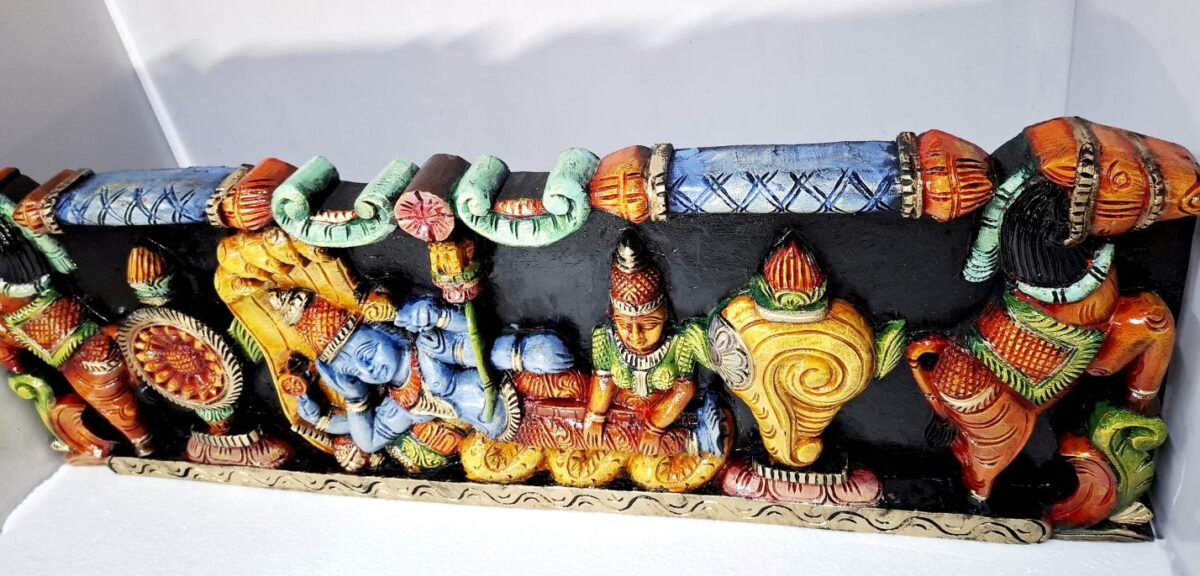 Vishnu Ranganatha Lakshmi Wooden Wall Panel 36 Inch | Hand-Carved ...